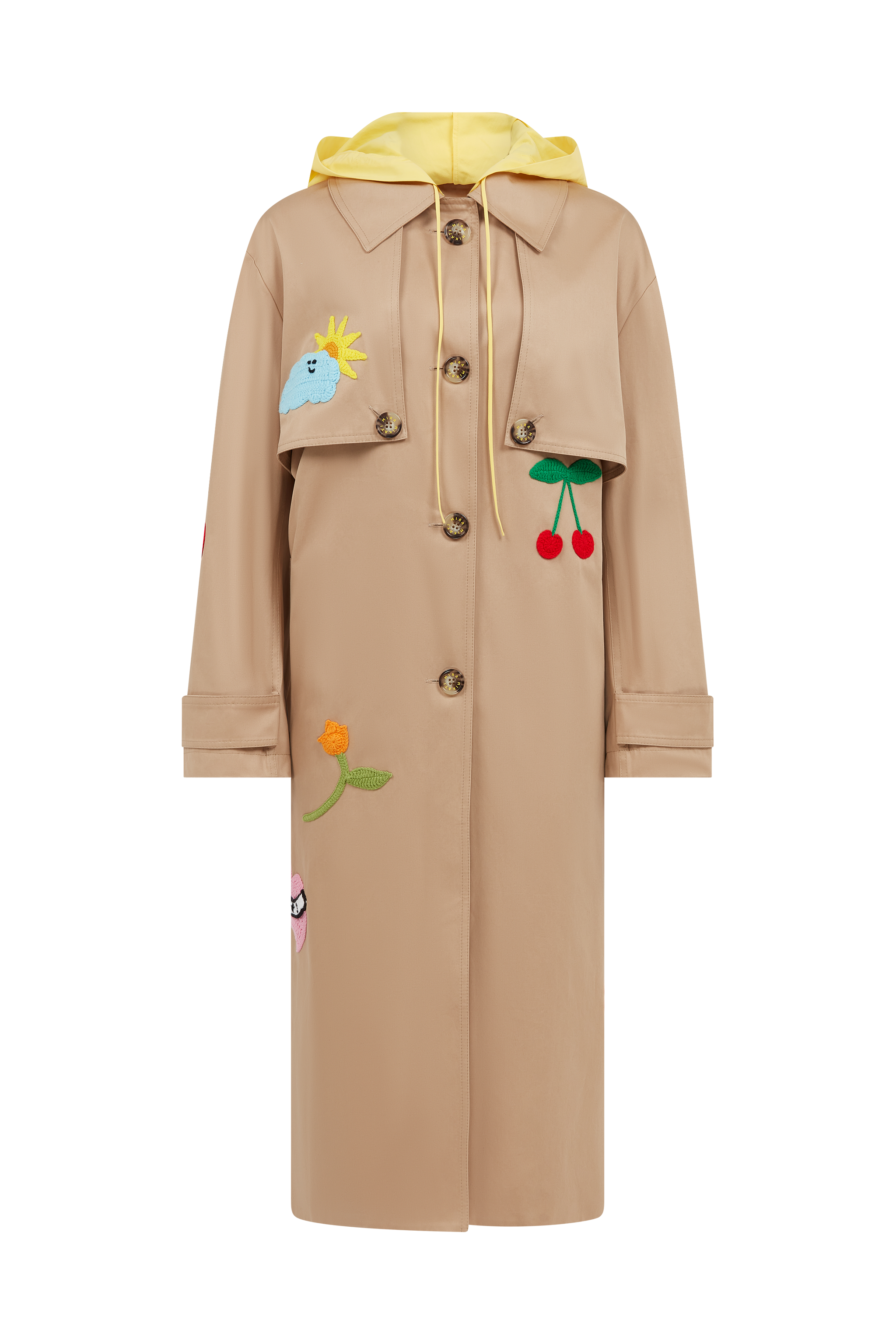 Trench Coat With Patches